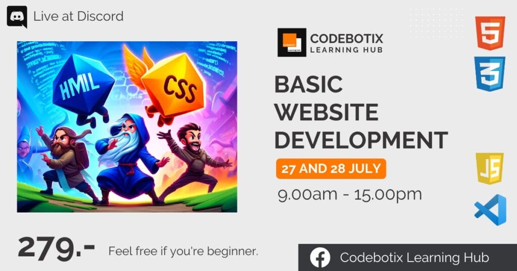 ค่าย Basic Website Development for beginer by Codebotix - CAMPHUB